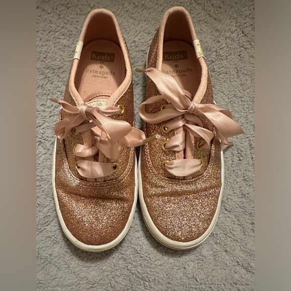 Keds | Shoes | Keds X Kate Spade Champion Lace Up Rose Gold Glitter 2c ...